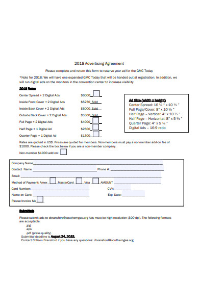 FREE 20+ Advertising Agreement Forms in PDF | Ms Word