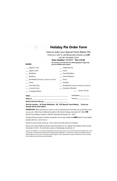 FREE 31+ Bakery Order Forms in PDF | Ms Word | XLS