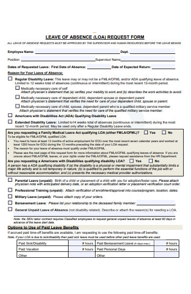 FREE 23+ Employee Leave Request Forms in PDF | MS Word| XLS