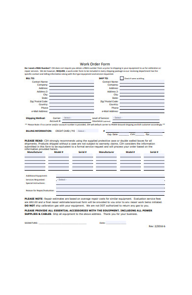FREE 26+ Repair Work Order Form in PDF | Ms Word