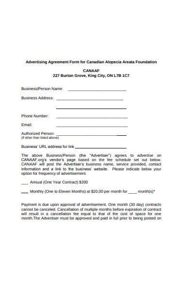 FREE 20+ Advertising Agreement Forms in PDF | Ms Word
