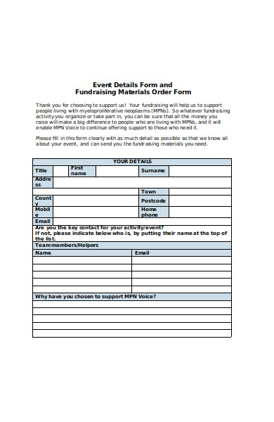 FREE 32+ Fundraising Order Forms in PDF | MS Word | XLS