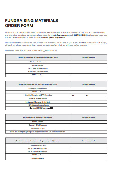 FREE 32+ Fundraising Order Forms in PDF | MS Word | XLS