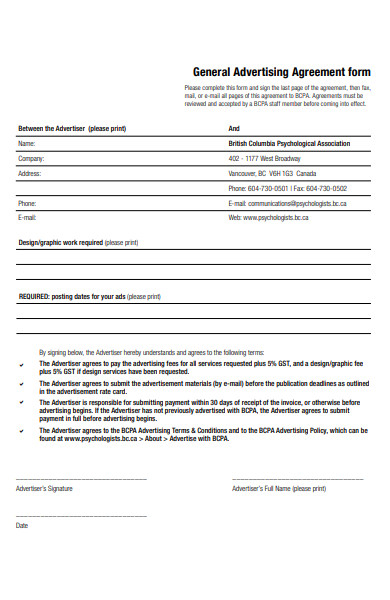 FREE 20+ Advertising Agreement Forms in PDF | Ms Word