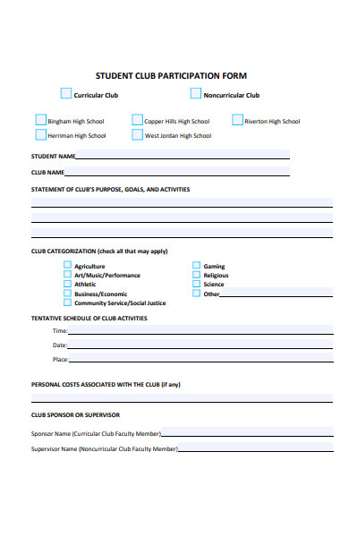 FREE 50+ Participation Forms in PDF | MS Word