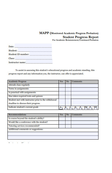 FREE 35+ Student Progress Report Form Samples, PDF, MS Word, Google Docs
