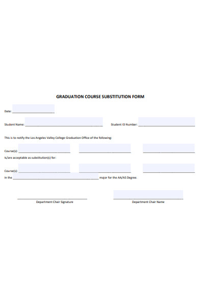 FREE 33+ Course Substitution Forms in PDF | Ms Word (doc.)