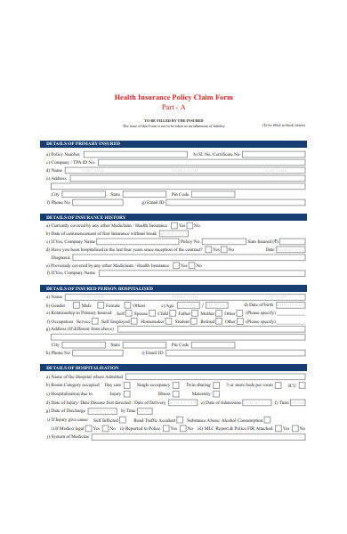 FREE 25+ Insurance Forms in PDF | MS Word
