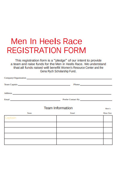 FREE 50+ Race Registration Form in PDF | Ms Word