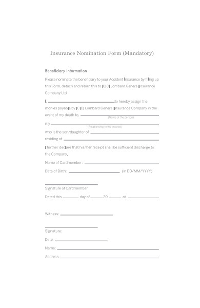 FREE 25+ Insurance Forms in PDF | MS Word