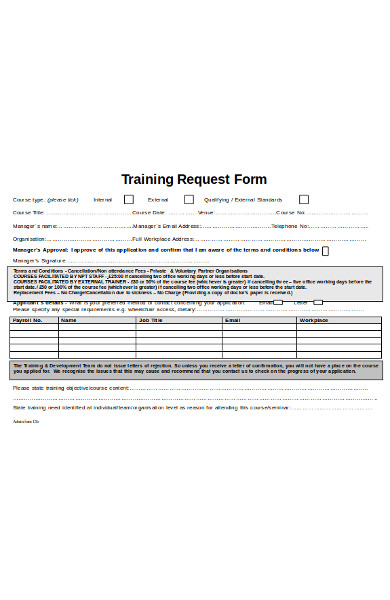 FREE 37+ Training Request Forms in PDF | Ms Word