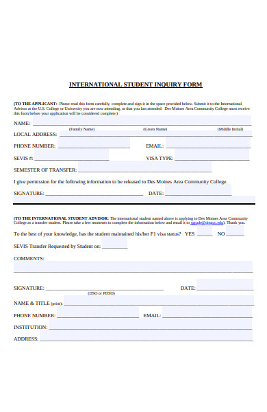 FREE 50 Inquiry Forms In PDF MS Word doc 
