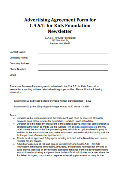 FREE 20+ Advertising Agreement Forms in PDF | Ms Word