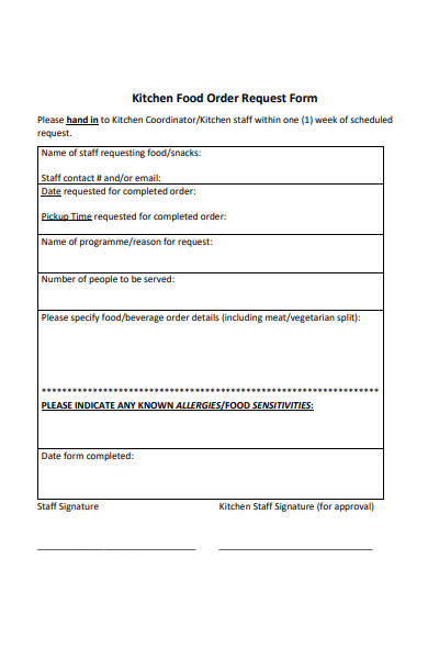 FREE 40+ Food Order Form Samples, PDF, MS Word, Google Docs