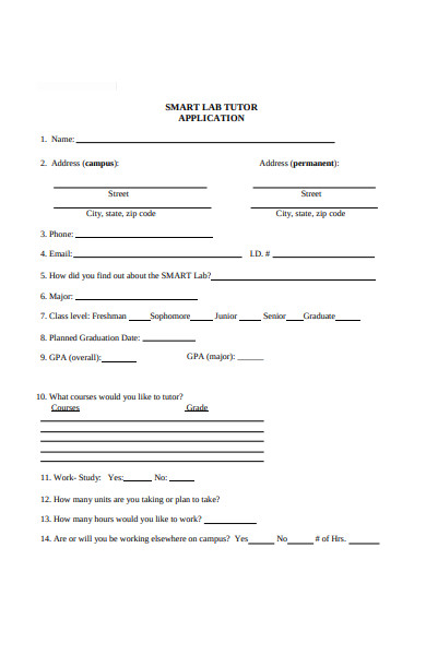 FREE 31+ Tutor Application Forms in PDF | MS Word
