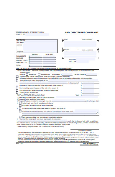 FREE 30+ Landlord and Tenant Forms in PDF | Ms Word | XLS