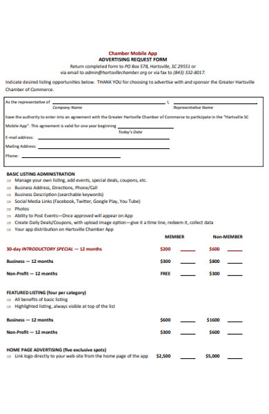 FREE 40+ Advertising Request Forms in PDF | MS Word