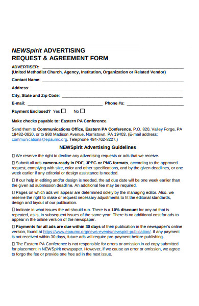 FREE 40+ Advertising Request Forms in PDF | MS Word