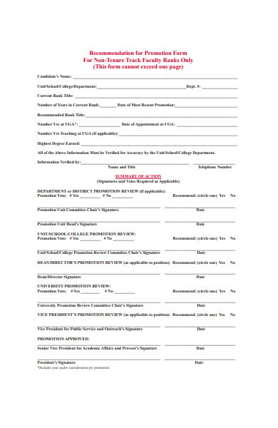 FREE 50+ Promotion Forms in PDF | MS Word