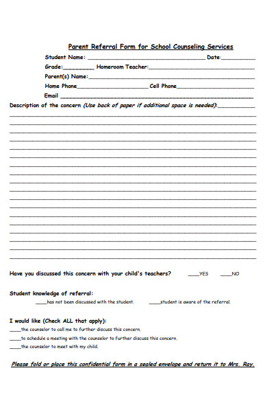 FREE 47+ Sample Counseling Referral Forms in PDF | Ms Word (.doc)