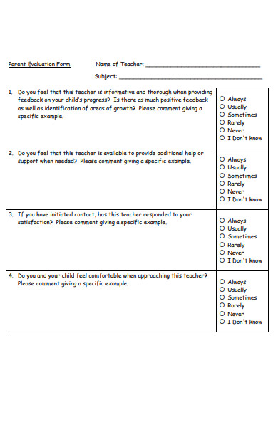 Performance Evaluation Forms