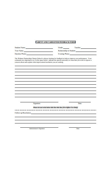 FREE 29+ Parent Feedback Forms in PDF | Ms Word | Excel