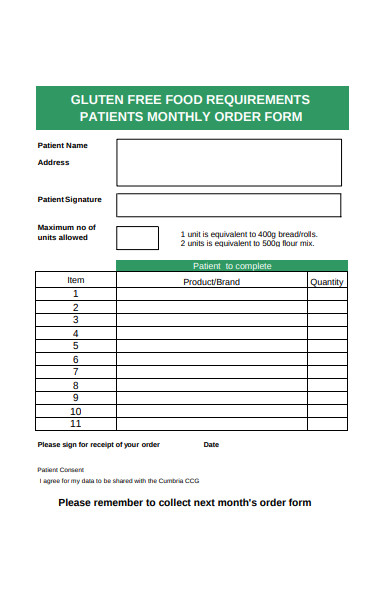 FREE 40+ Food Order Form Samples, PDF, MS Word, Google Docs