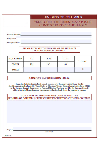 FREE 50+ Participation Forms in PDF | MS Word