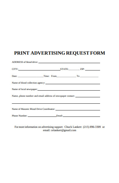 FREE 40+ Advertising Request Forms in PDF | MS Word