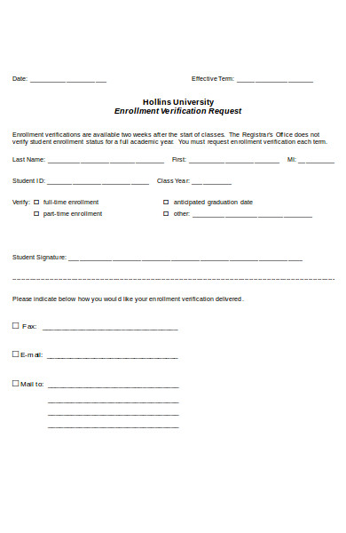 FREE 27+ Enrollment Verification Forms in PDF | Ms Word