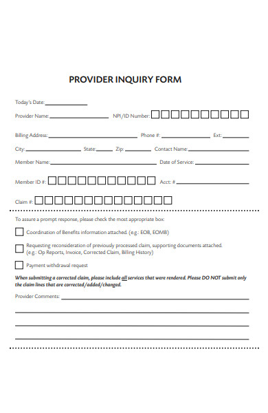 FREE 50+ Inquiry Forms in PDF | MS Word (doc.)