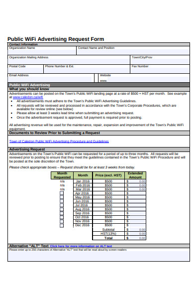 FREE 40+ Advertising Request Forms in PDF | MS Word