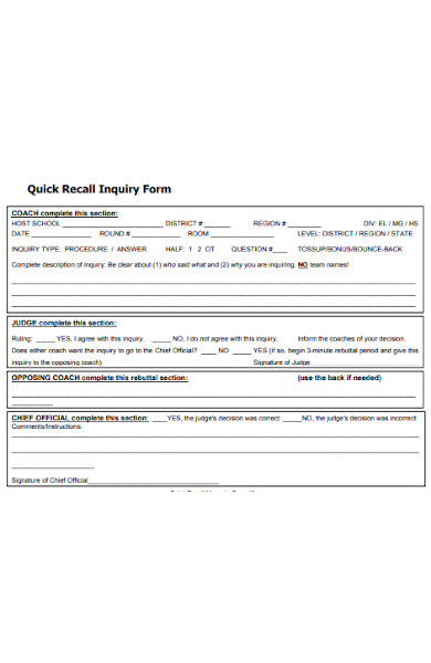 FREE 50+ Inquiry Forms in PDF | MS Word (doc.)