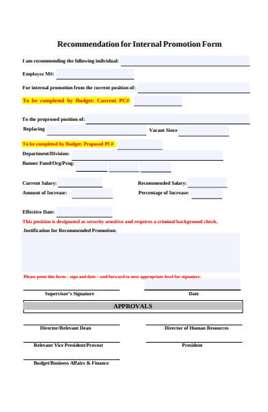 FREE 50+ Promotion Forms in PDF | MS Word