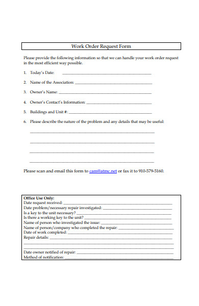 FREE 26+ Repair Work Order Form in PDF | Ms Word