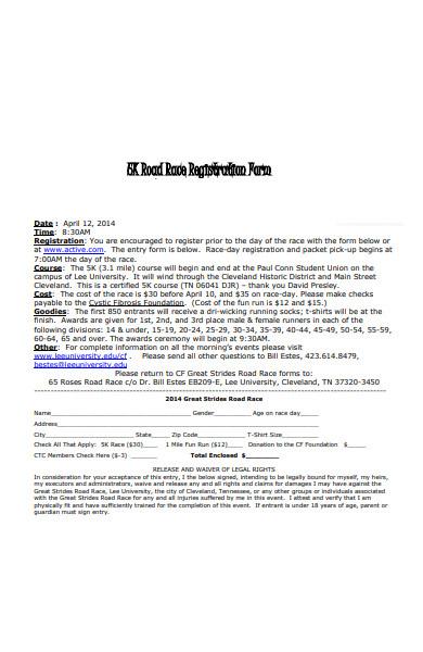 FREE 50+ Race Registration Form in PDF | Ms Word