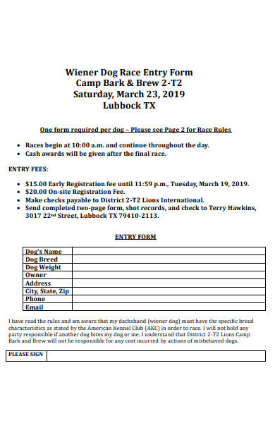 FREE 50+ Race Registration Form in PDF | Ms Word