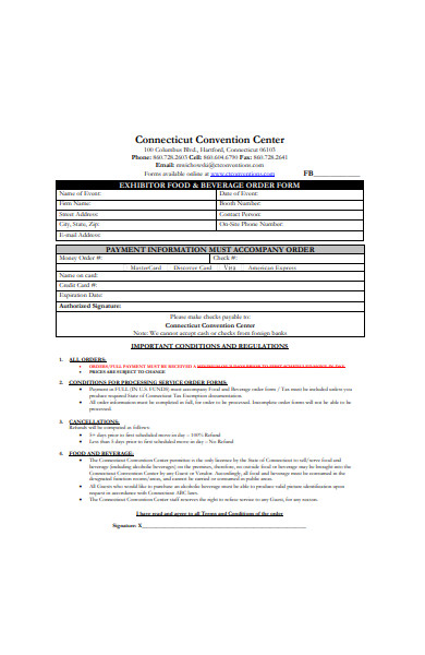 FREE 51+ Food and Beverage Order Forms in PDF | Ms Word