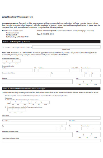 FREE 30+ Enrollment Verification Form Samples, PDF, MS Word, Google Docs