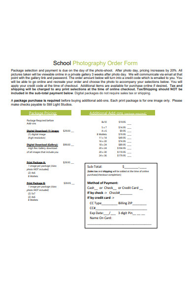 FREE 30+ Photography Order Forms in PDF | Ms Word