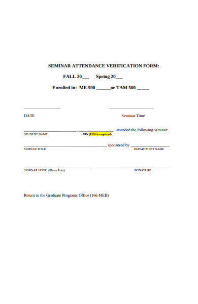 FREE 30+ Attendance Verification Forms in PDF | MS Word