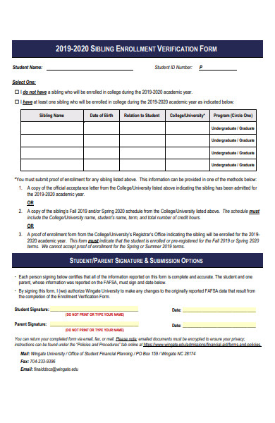 FREE 30+ Enrollment Verification Form Samples, PDF, MS Word, Google Docs