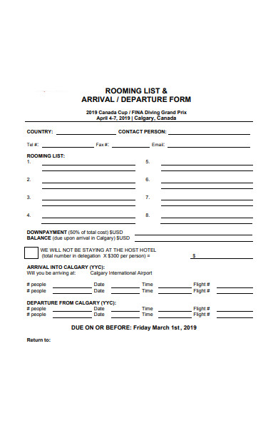 FREE 29+ Arrival Form Samples, PDF, MS Word, Google Docs