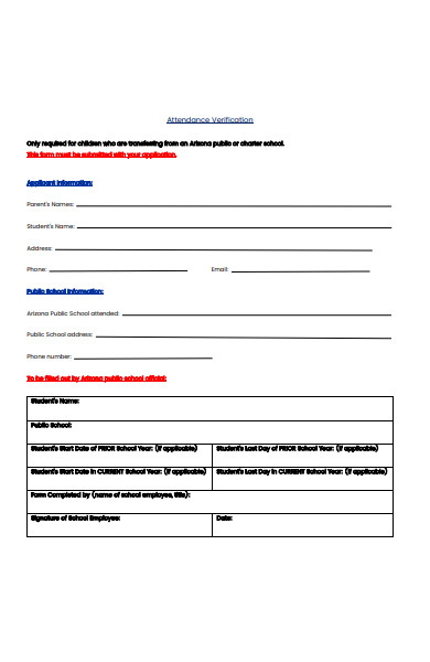 FREE 30+ Attendance Verification Forms in PDF | MS Word