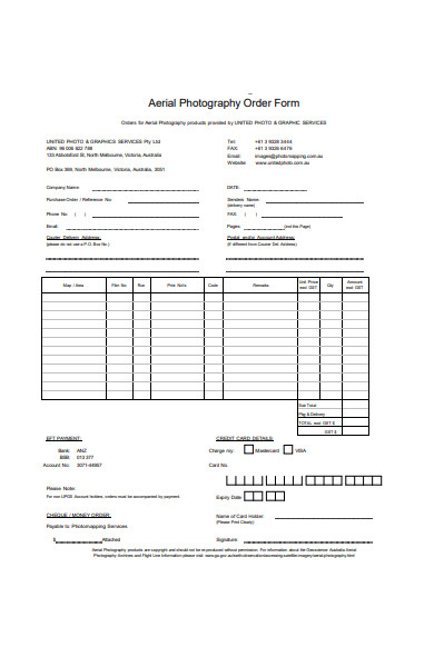 FREE 30+ Photography Order Forms in PDF | Ms Word