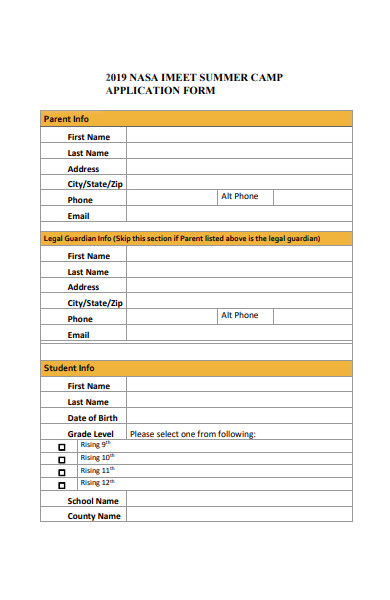 FREE 31+ Summer Camp Application Forms in PDF | MS Word | XLS