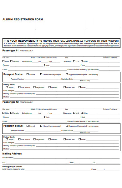 FREE 40+ Alumni Registration Forms in PDF | MS Word