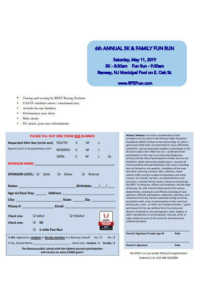 FREE 50+ Race Registration Form in PDF | Ms Word