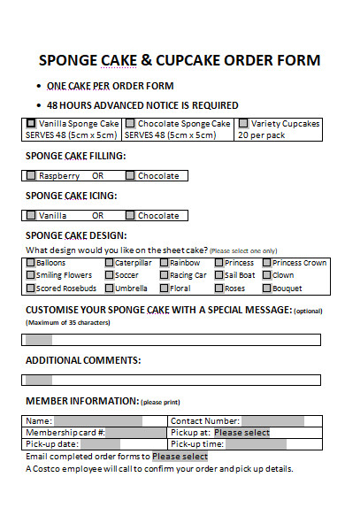 FREE 31+ Bakery Order Forms in PDF | Ms Word | XLS