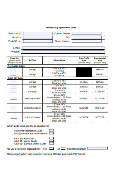 FREE 20+ Advertising Agreement Forms in PDF | Ms Word